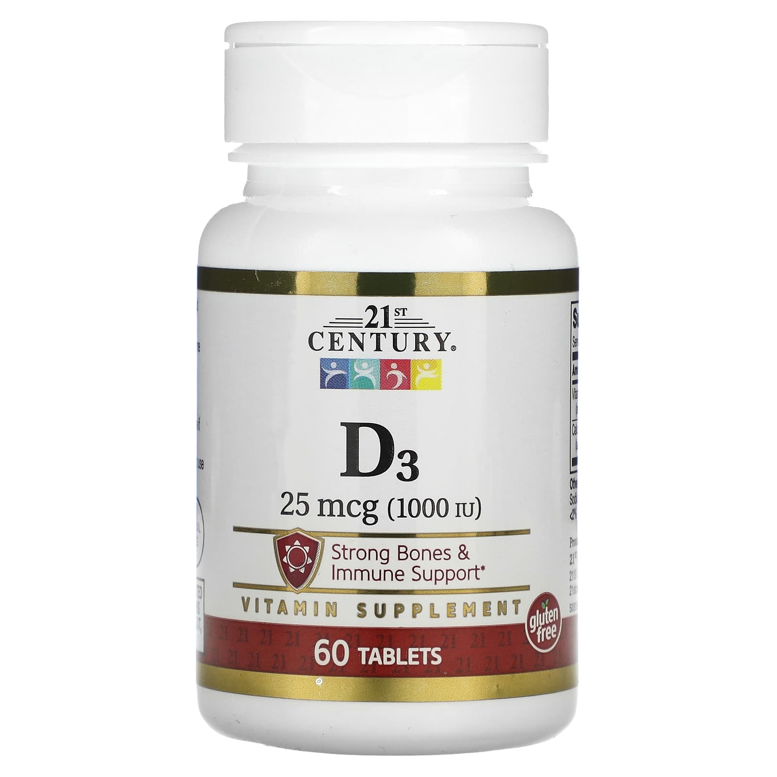 21st Century, D3, 25 mcg (1,000 IU), 60 Tablets – SUN SUPPLEMENTS