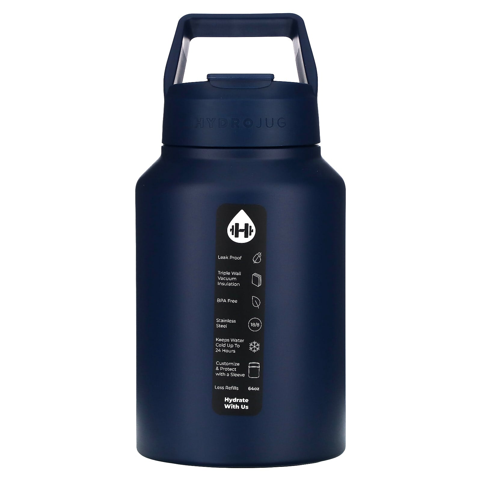 HydroJug, Stainless Steel Jug, Navy , 64 oz – SUN SUPPLEMENTS