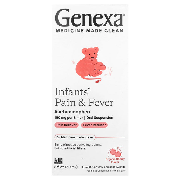 Genexa, Infants' Pain & Fever, Organic Cherry, 160 mg, 2 fl oz (59 ml ...