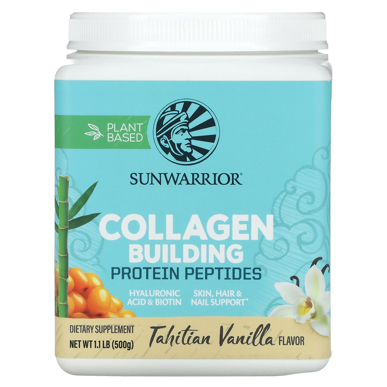 Sunwarrior, Collagen Building Protein Peptides, Tahitian Vanilla, 1.1 ...