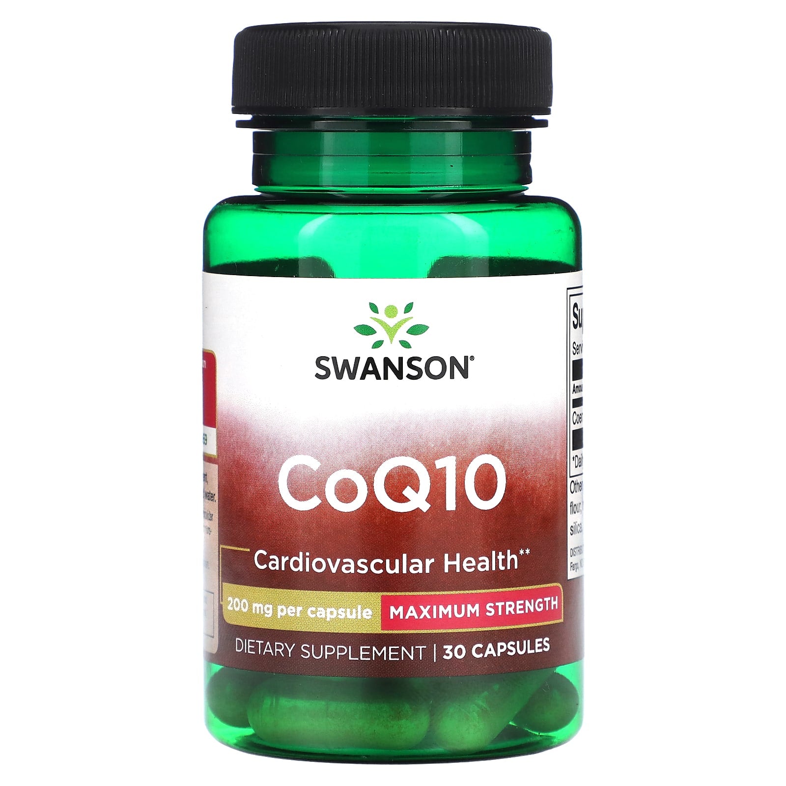 Swanson, CoQ10, Maximum Strength, 200 mg, 30 Capsules – SUN SUPPLEMENTS