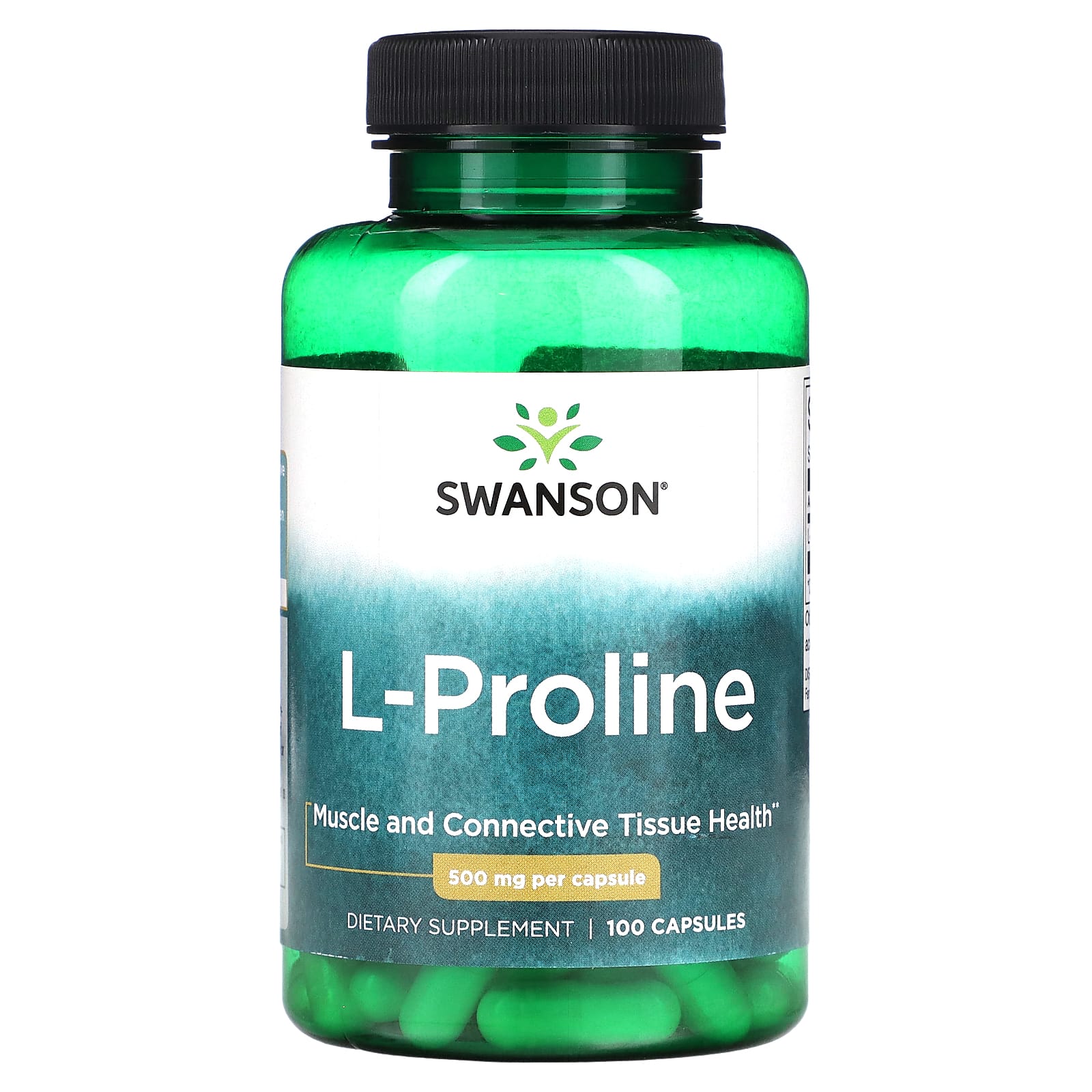 Swanson, L-Proline, 500 mg, 100 Capsules – SUN SUPPLEMENTS